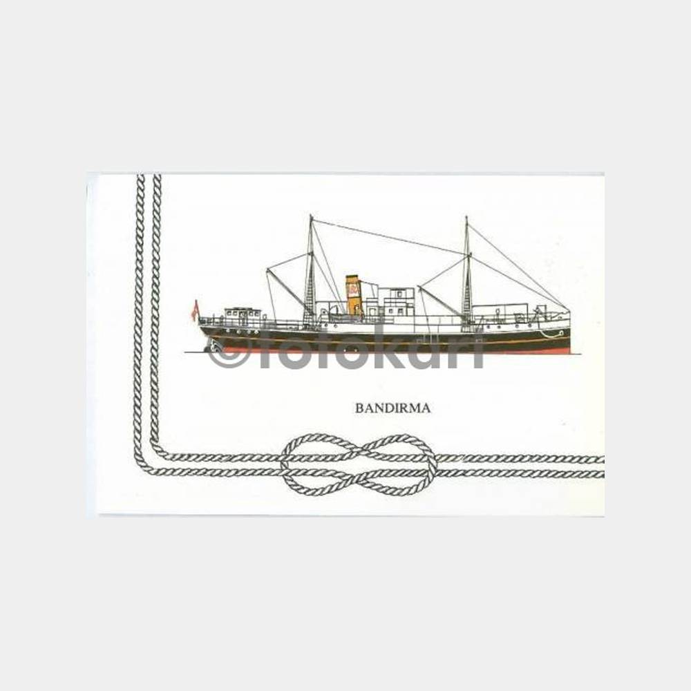 Savaş Gemileri Çizim Kartları - Bandırma Gemisi | fotokart