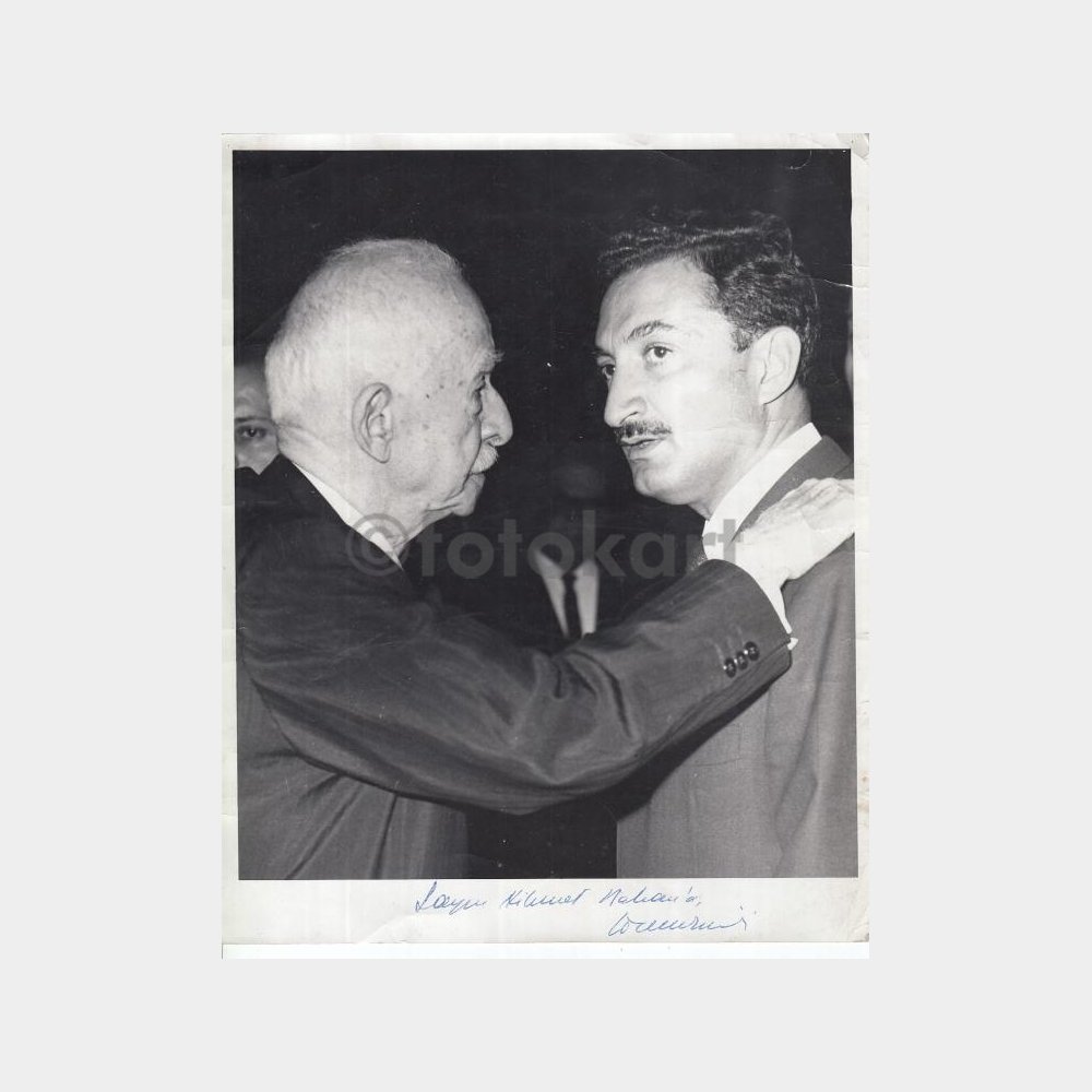 1965 Bülent Ecevit İmzalı İnönü ile Birlikte Belgesel Fotoğraf | fotokart