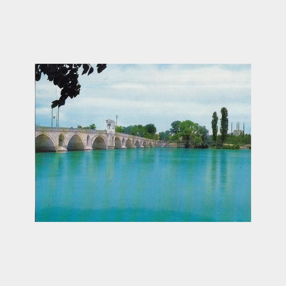 1975 Edirne Meriç Köprüsü -Postadan Geçmiş- Kartpostal | fotokart