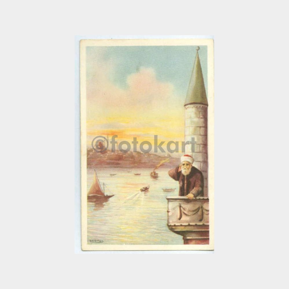 1923 İstanbul Ezan Tablo Konulu Kartpostal | fotokart
