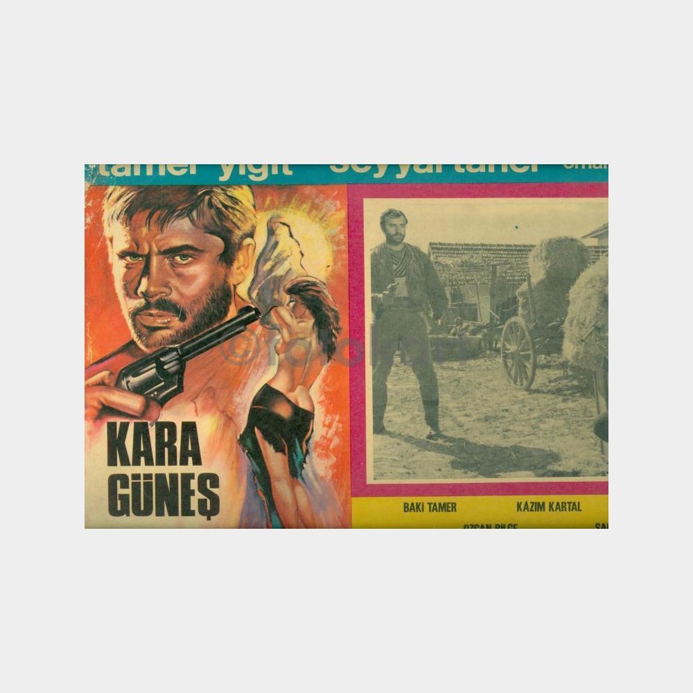 1968 Kara Güneş - Tamer Yiğit-Seyyal Taner Lobi Kartonu | fotokart